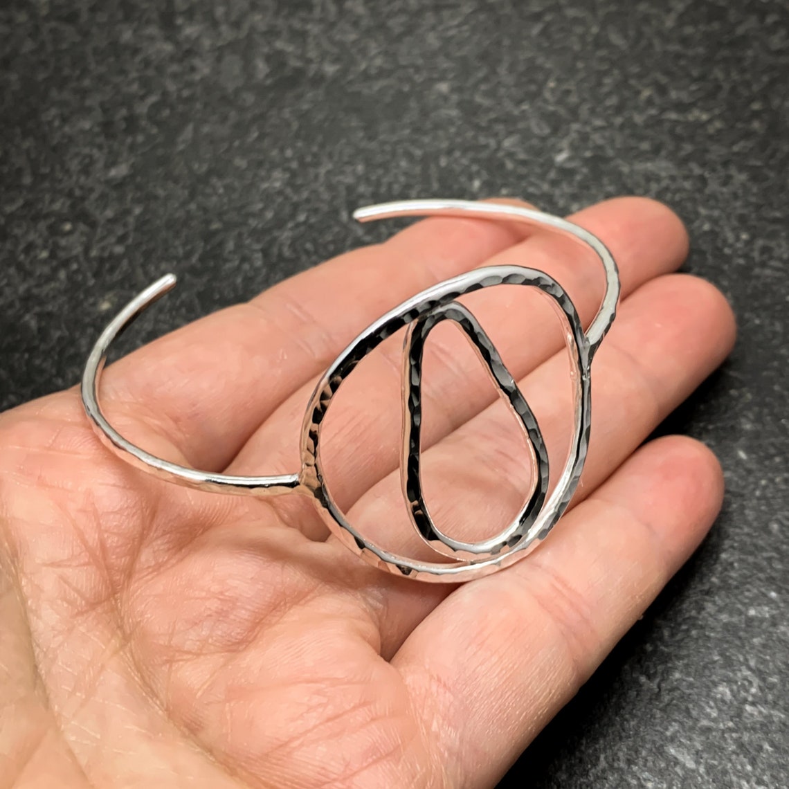 Hammered Sterling Silver Cuff Bracelet Textured Sterling - Etsy