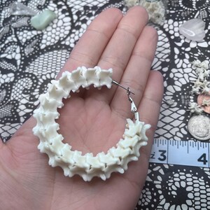 Real Bone Oddities XL Ball Python Vertebrae Earrings 50mm Stainless ...