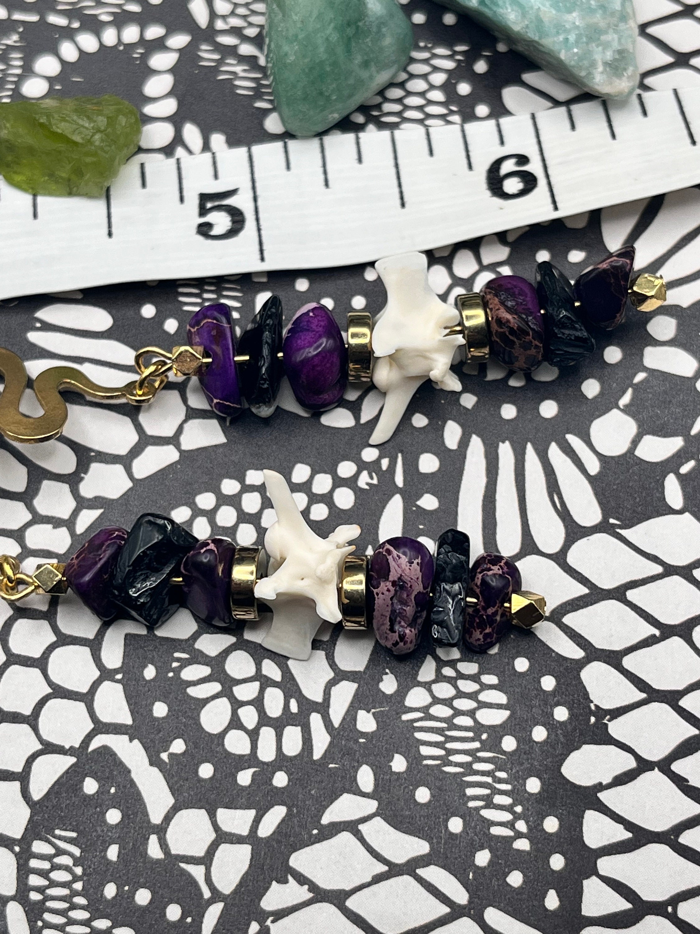 Real Bone Macabre Oddity Style: Witchy Snake Vertebrae Dangle Earrings ...