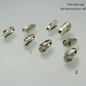 925 Sterling Silver (SOLID) Flat End Cap ... - Etsy