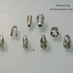 925 Sterling Silver (SOLID) Flat End Cap ... - Etsy