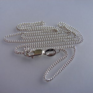925 Sterling Silver Curb Chain. Made in Italy Necklace Length 16, 18 ...