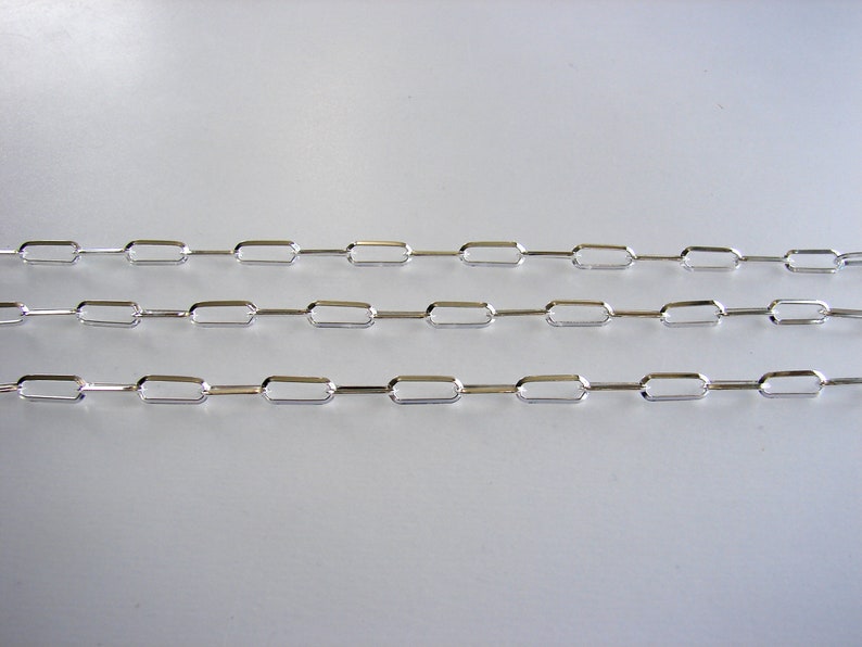 925 Sterling Silver Oblong Link Chain Unfinished Made in Italy - Etsy