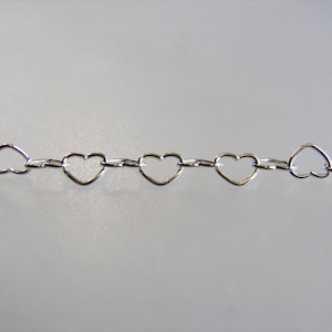 925 Sterling Silver Heart Chain Unfinished Made in Italy Sale by Yard ...