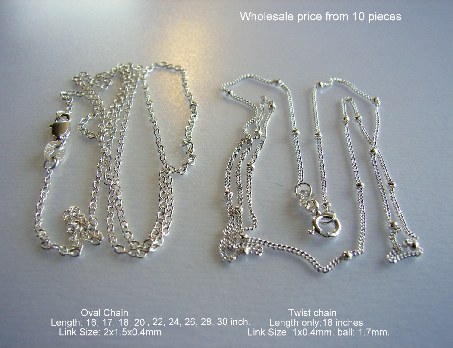 925 Sterling Silver Necklace Chain Oval Chain Twist Chain - Etsy