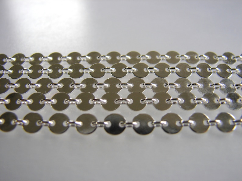 925 Sterling Silver Disc Chain Unfinished Made in Italy Disc - Etsy