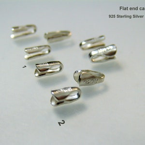 925 Sterling Silver (SOLID) Flat End Cap ... - Etsy