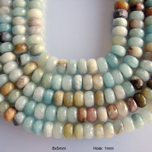 Faceted Natural Amazonite Abacus Beads Strands, Undyed, 8x5mm, Hole ...