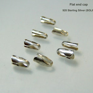 925 Sterling Silver (SOLID) Flat End Cap ... - Etsy