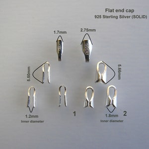 925 Sterling Silver (SOLID) Flat End Cap ... - Etsy