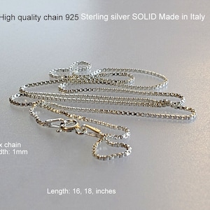925 Sterling Silver Box Chain. Made in Italy Necklace Box Chains Length ...