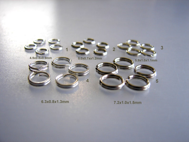 925 Sterling Silver Split Rings SOLID, 5mm, 6mm, 7mm, Sold by 1pc, 2 ...