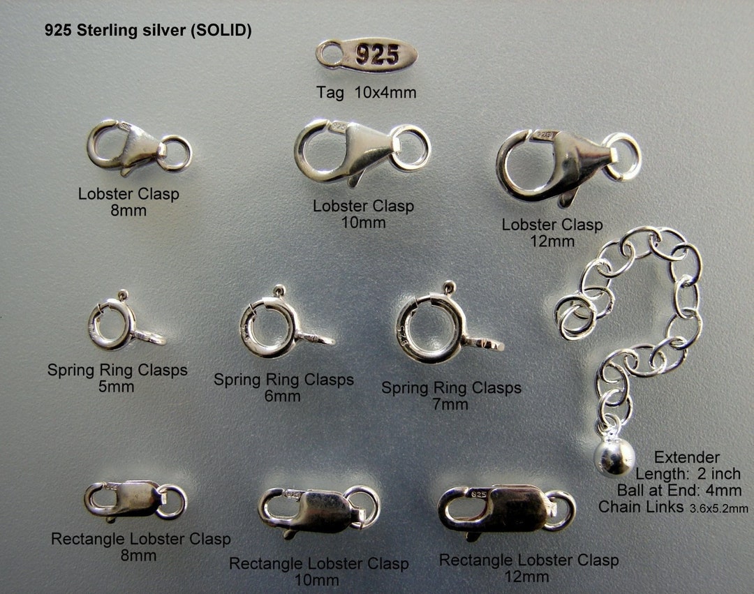 Silver Lobster Clasps Silver Spring Ring Clasps Silver Claw - Etsy