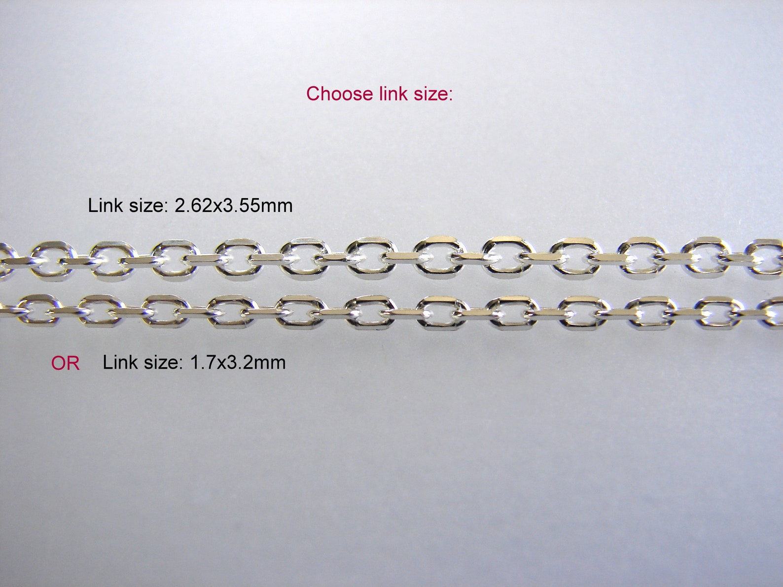 925 Sterling Silver Chain Unfinished Oval Flat Link Chain Box | Etsy