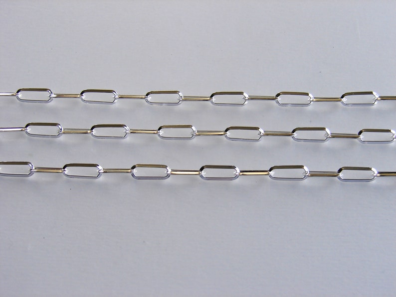 925 Sterling Silver Oblong Link Chain Unfinished Made in Italy - Etsy