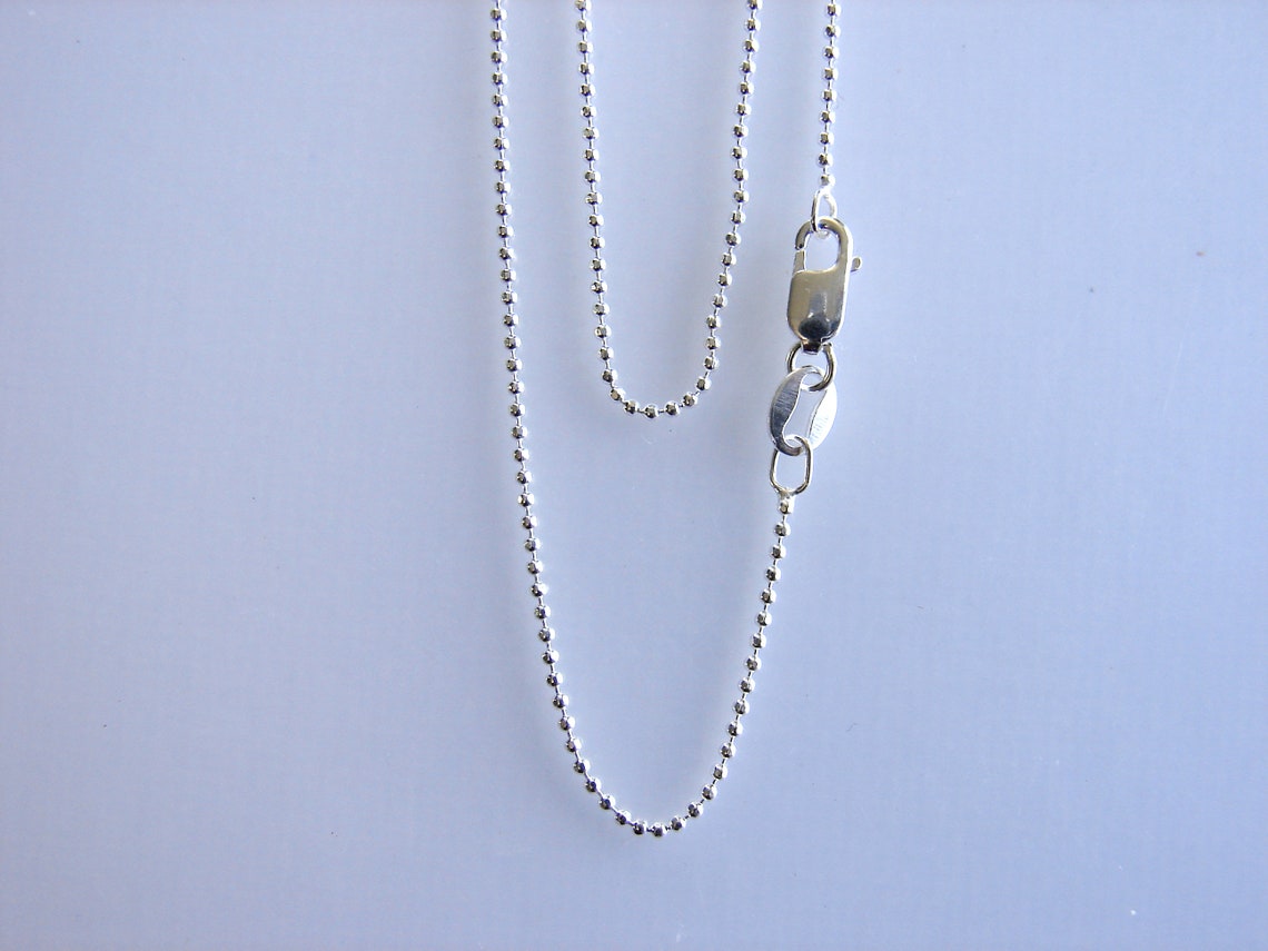 Bead Ball Chain 925 Sterling Silver Dainty Beaded Diamond Cut - Etsy
