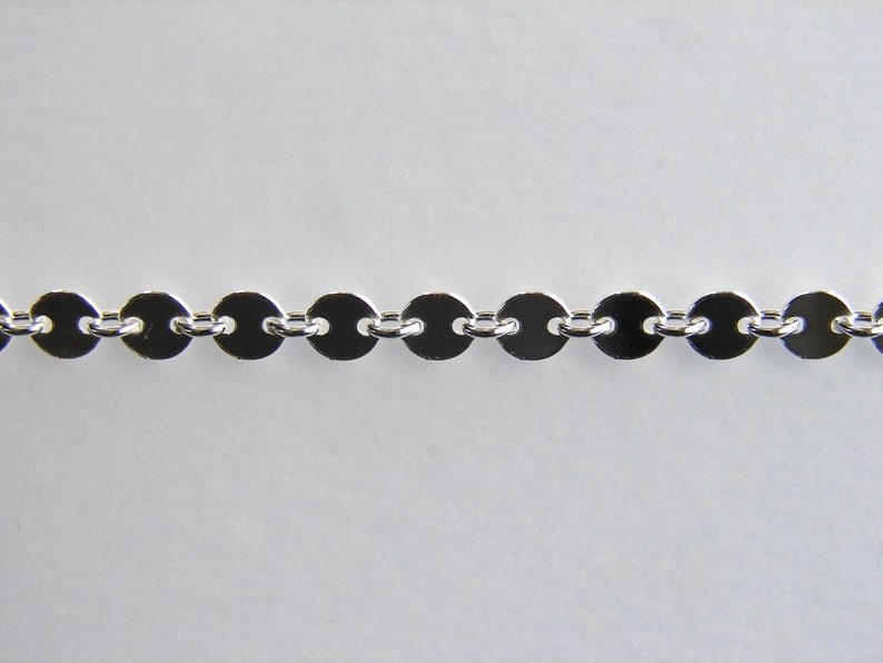 925 Sterling Silver Disc Chain Unfinished Made in Italy Disc - Etsy