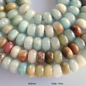 Faceted Natural Amazonite Abacus Beads Strands, Undyed, 8x5mm, Hole ...