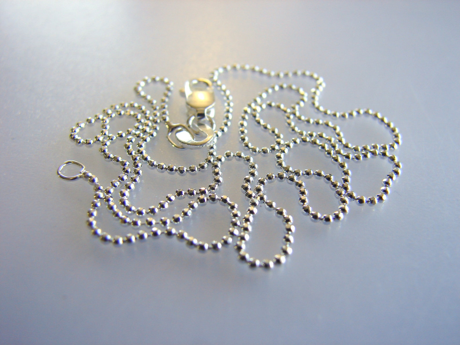 Bead Ball Chain 925 Sterling Silver Dainty Beaded Diamond Cut Beads ...