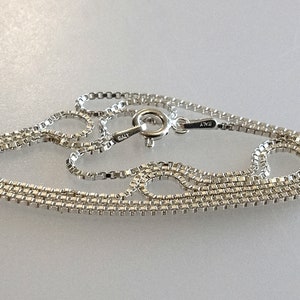 925 Sterling Silver Box Chain. Made in Italy Necklace Box Chains Length ...