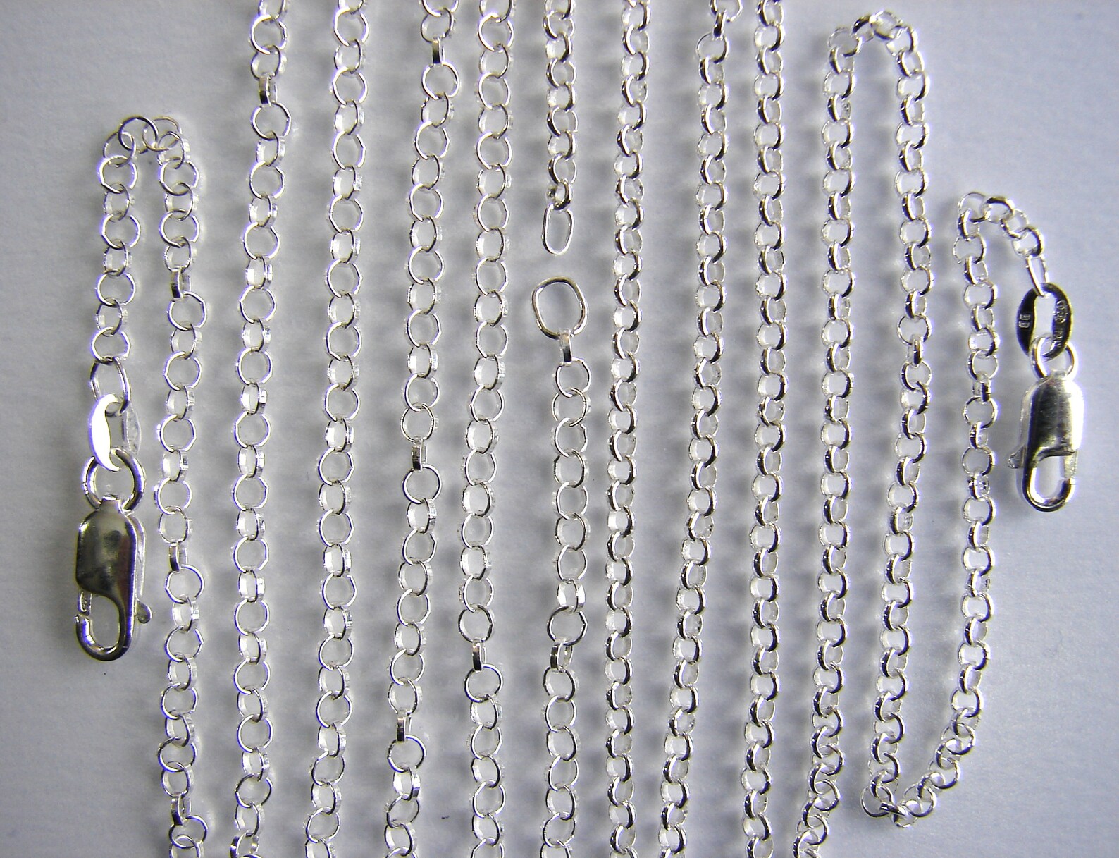 925 Sterling Silver Half Round ROLO Chain & Flat ROLO Chain Made in ...