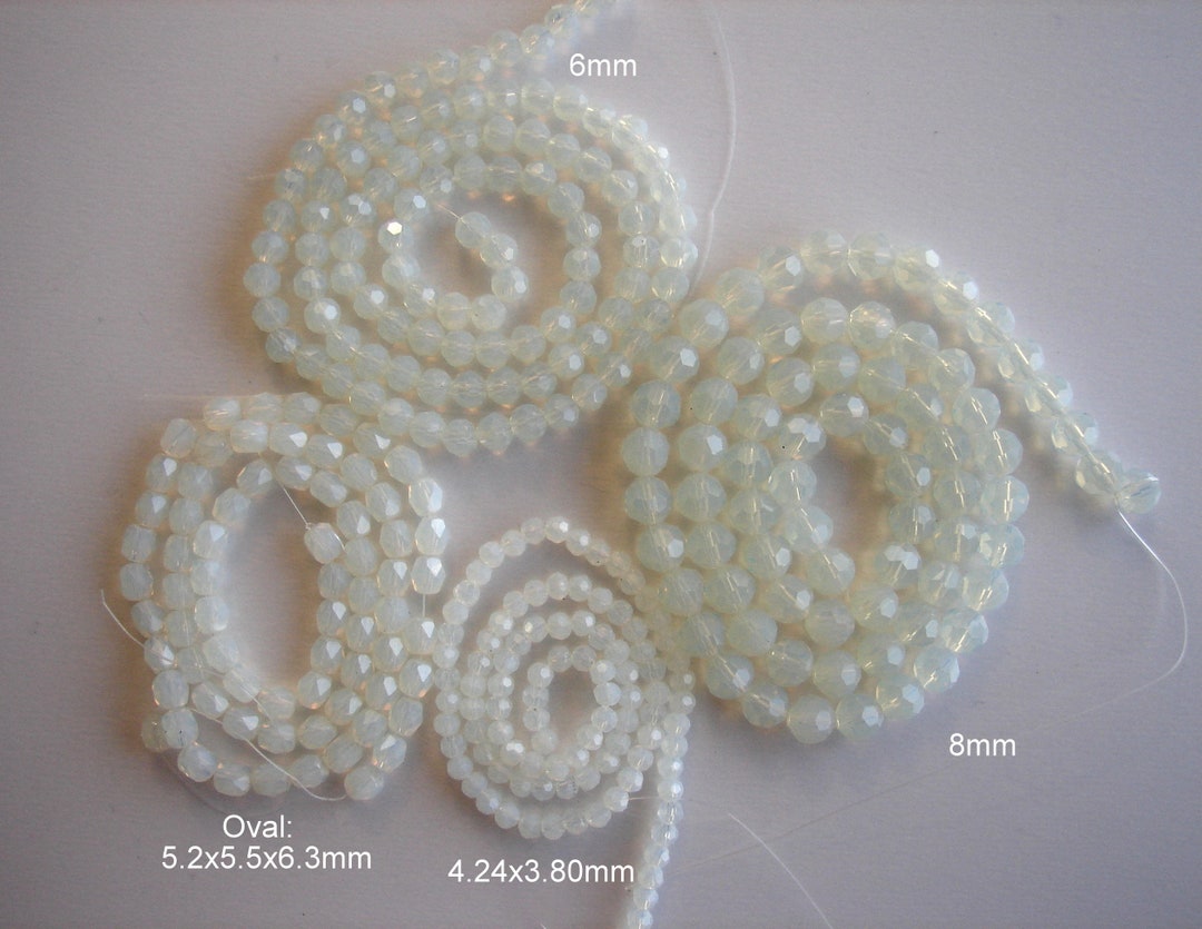 Opalite Man-made Glass Beads Strands, Faceted Oval 5.2x5.5x6.3mm ...