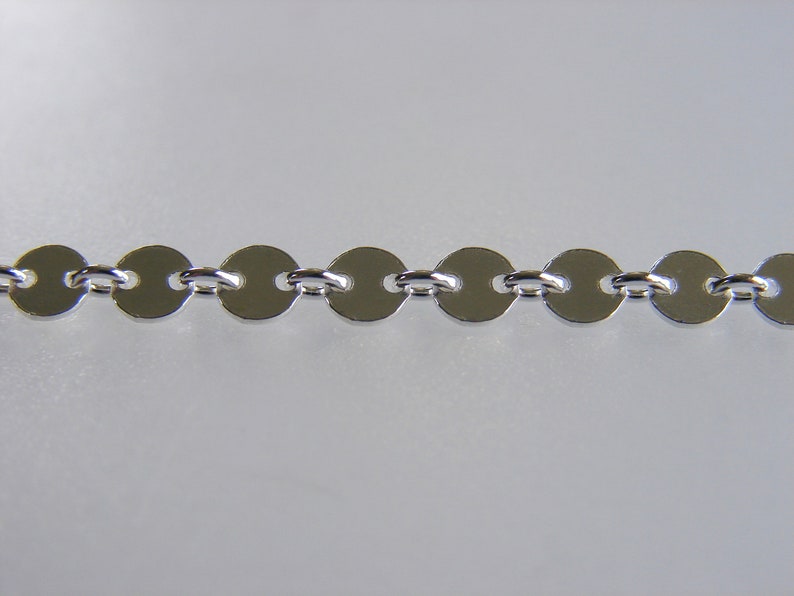 925 Sterling Silver Disc Chain Unfinished Made in Italy Disc - Etsy