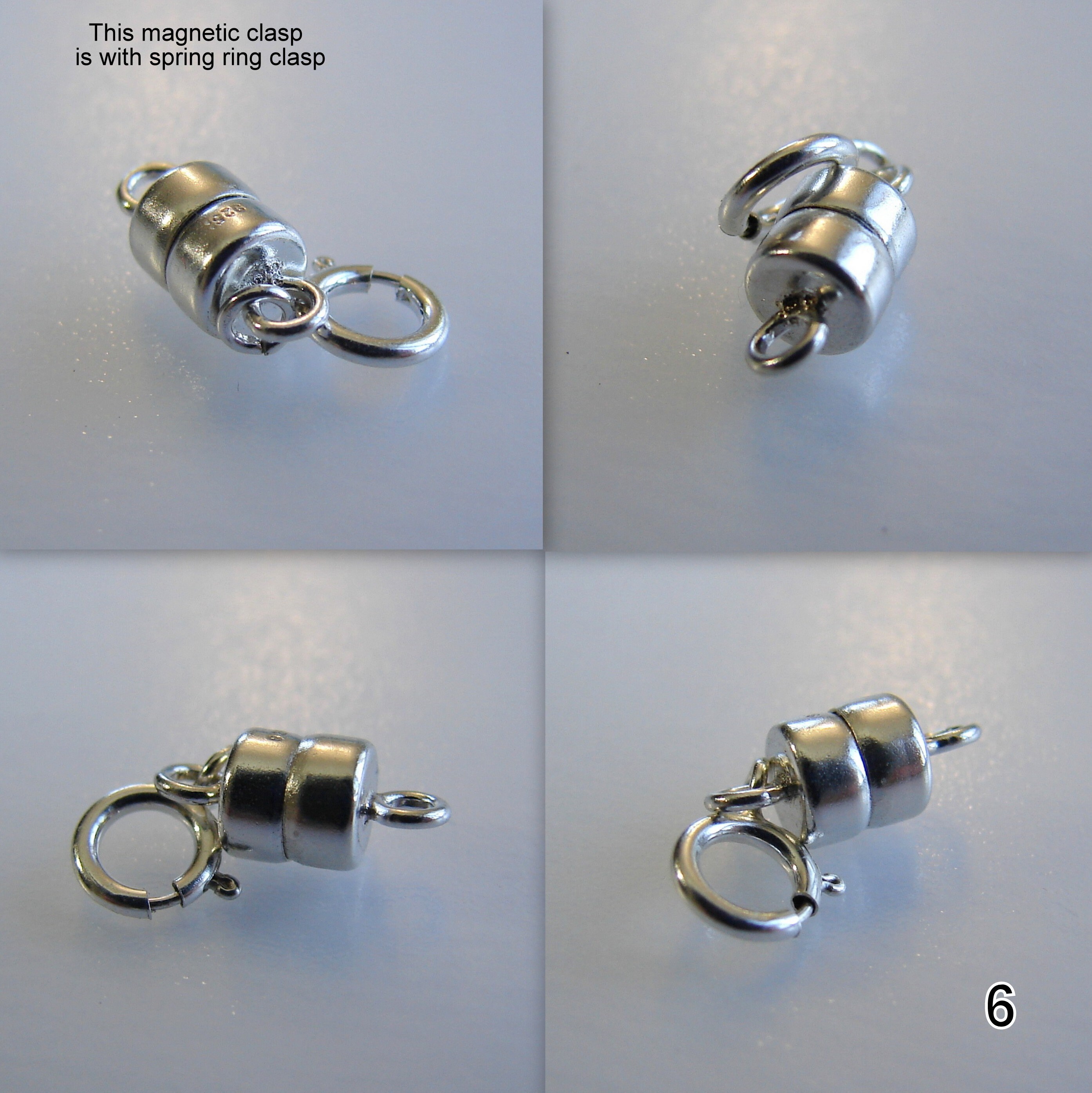 Magnetic Clasp 925 Sterling Silver SOLID and 14K Gold Over | Etsy