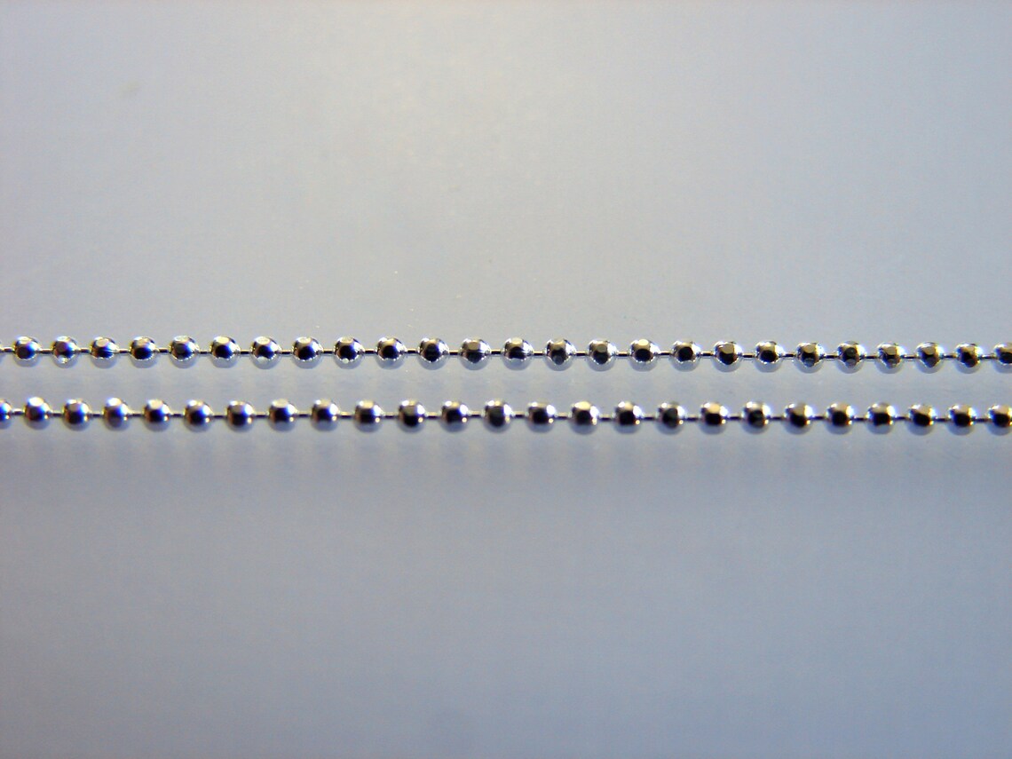 Bead Ball Chain 925 Sterling Silver Dainty Beaded Diamond Cut Beads ...