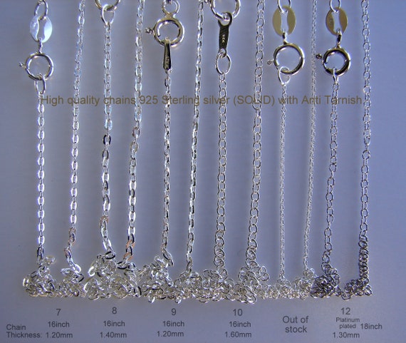 Silver Chain 925 Sterling Silver SOLID With Anti-Tarnish | Etsy