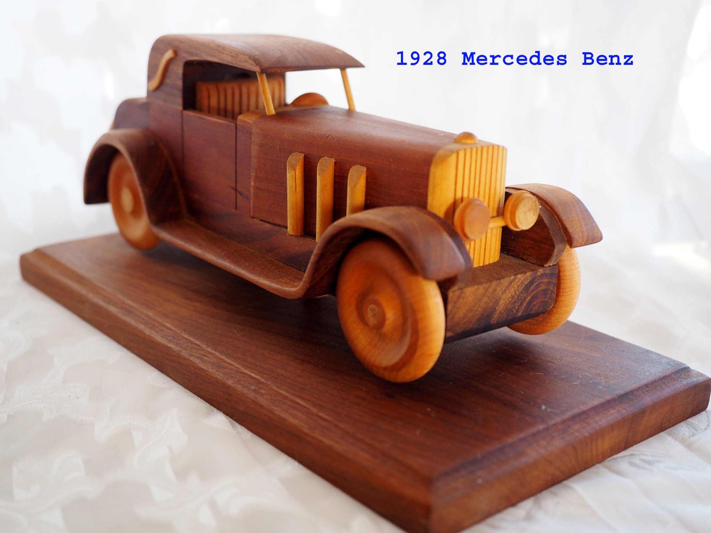 Artist Jack BREWSTER 1928 Mercedes Benz Hand-crafted All Wood CAR ...