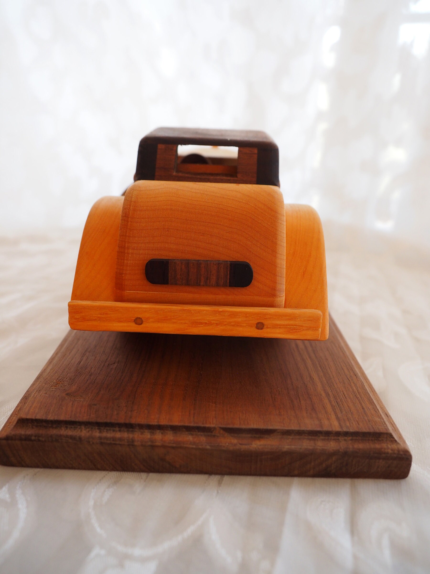 Artist Jack BREWSTER 1948 Jaguar Coupe Hand-crafted All Wood CAR cherry ...