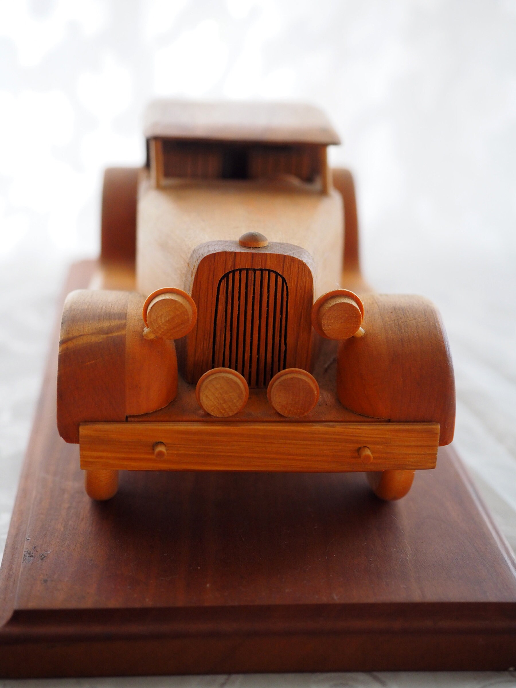 Artist Jack BREWSTER 1948 Jaguar Coupe Hand-crafted All Wood CAR cherry ...