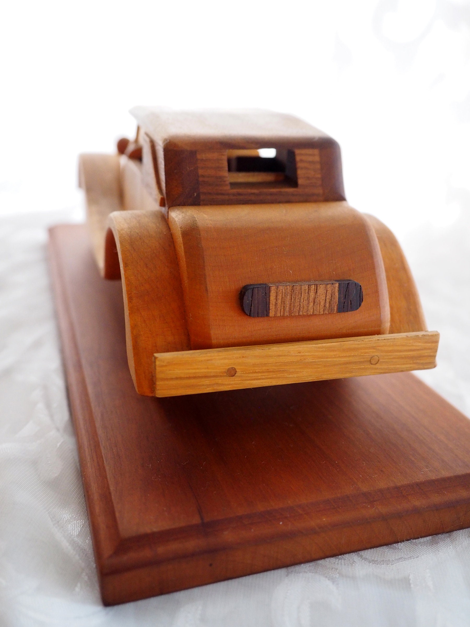 Artist Jack BREWSTER 1948 Jaguar Coupe Hand-crafted All Wood CAR cherry ...