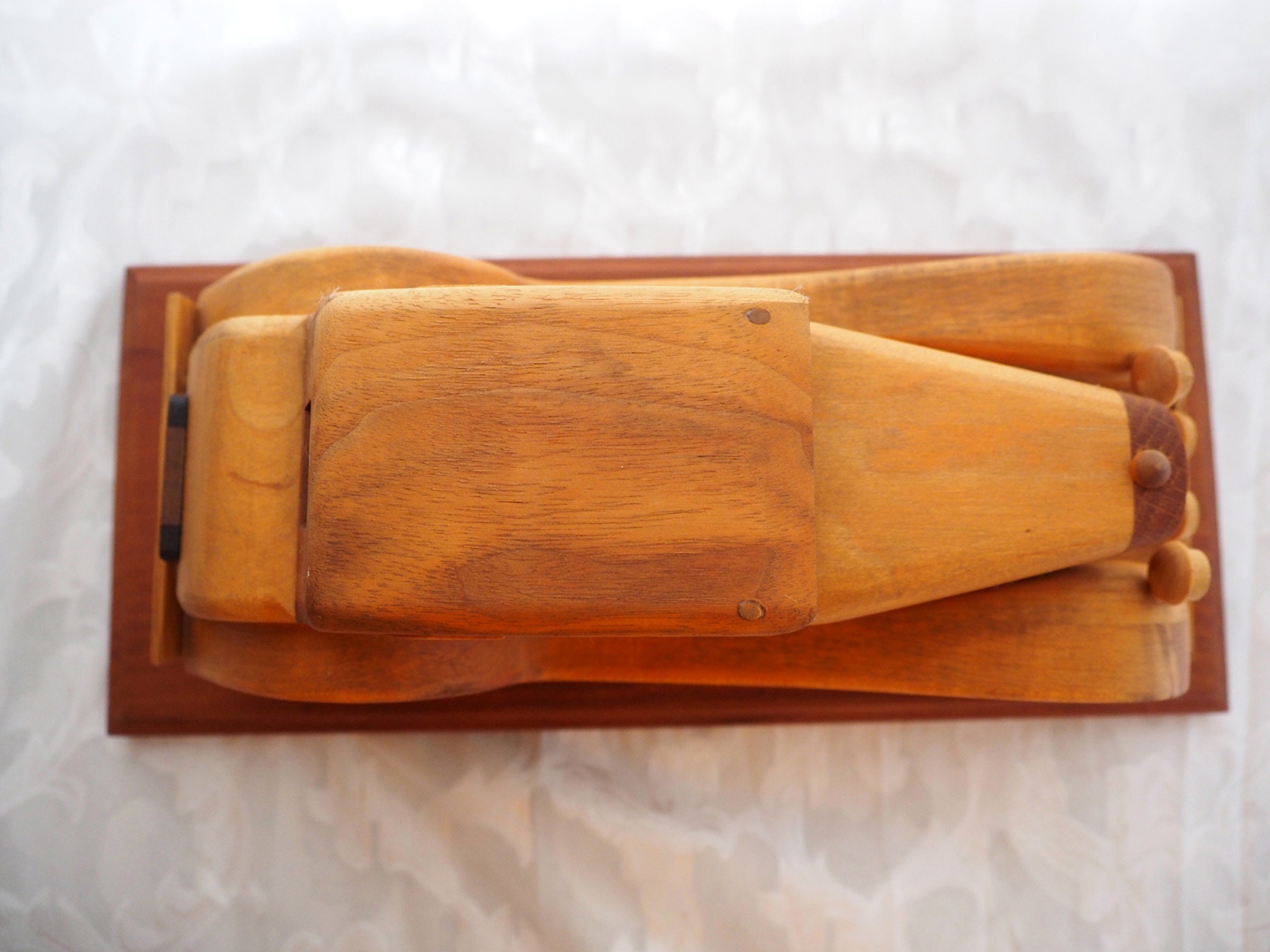 Artist Jack BREWSTER 1948 Jaguar Coupe Hand-crafted All Wood CAR cherry ...