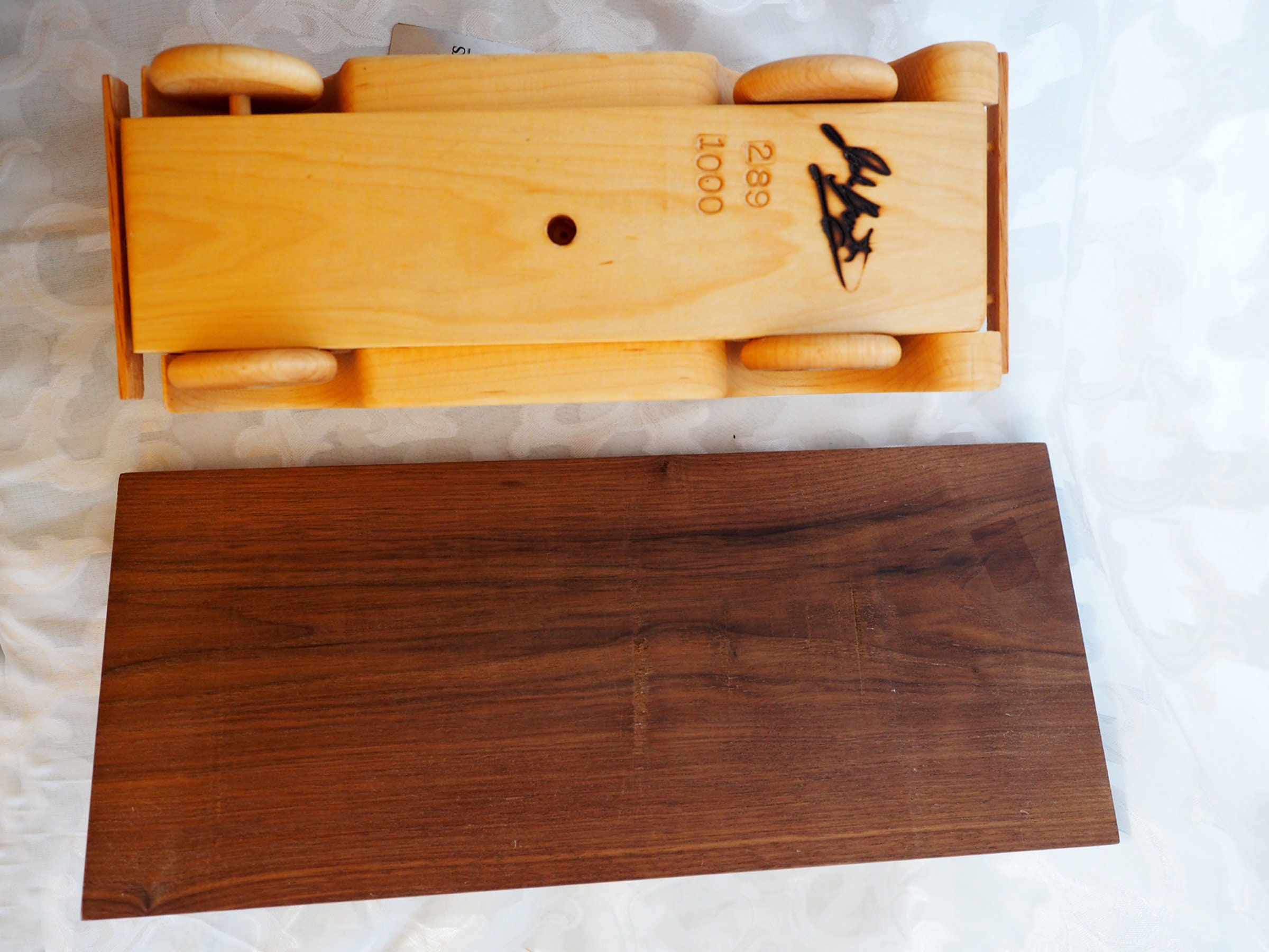 Artist Jack BREWSTER 1948 Jaguar Coupe Hand-crafted All Wood CAR cherry ...