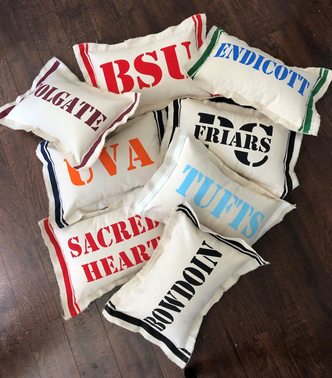 Personalized College Pillow: Hand-painted Canvas, Graduation Gift - Etsy