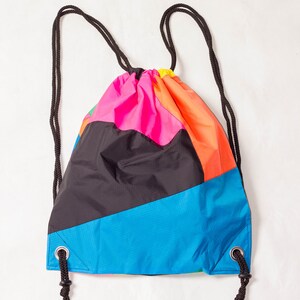 Geometric Patchwork Colorful Drawstring Waterproof Backpack - Etsy