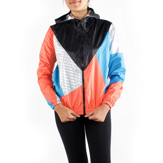 Black Orange Blue Windbreaker Hood Jacket Waterproof. | Etsy