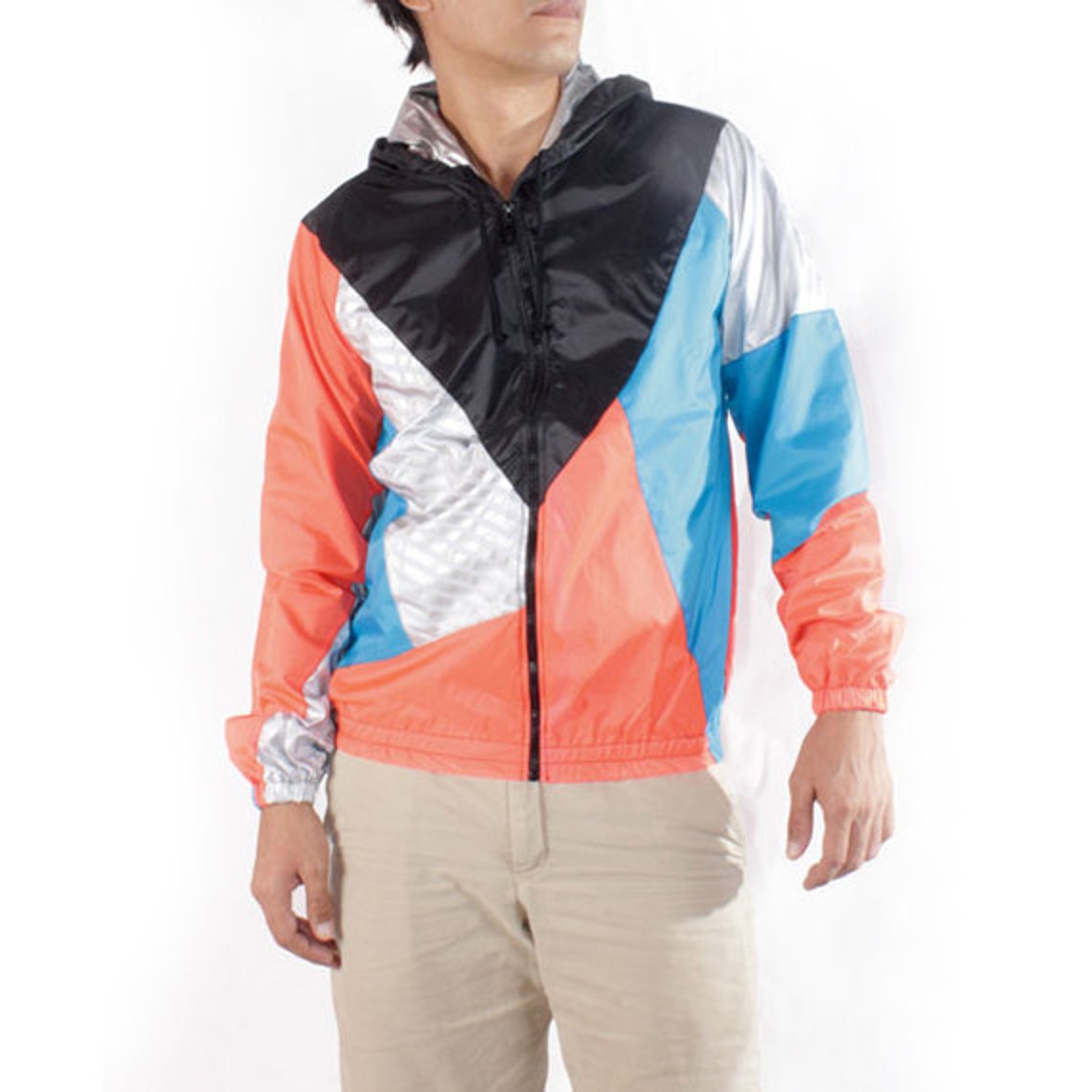 Black Orange Blue Windbreaker Hood Jacket Waterproof. | Etsy
