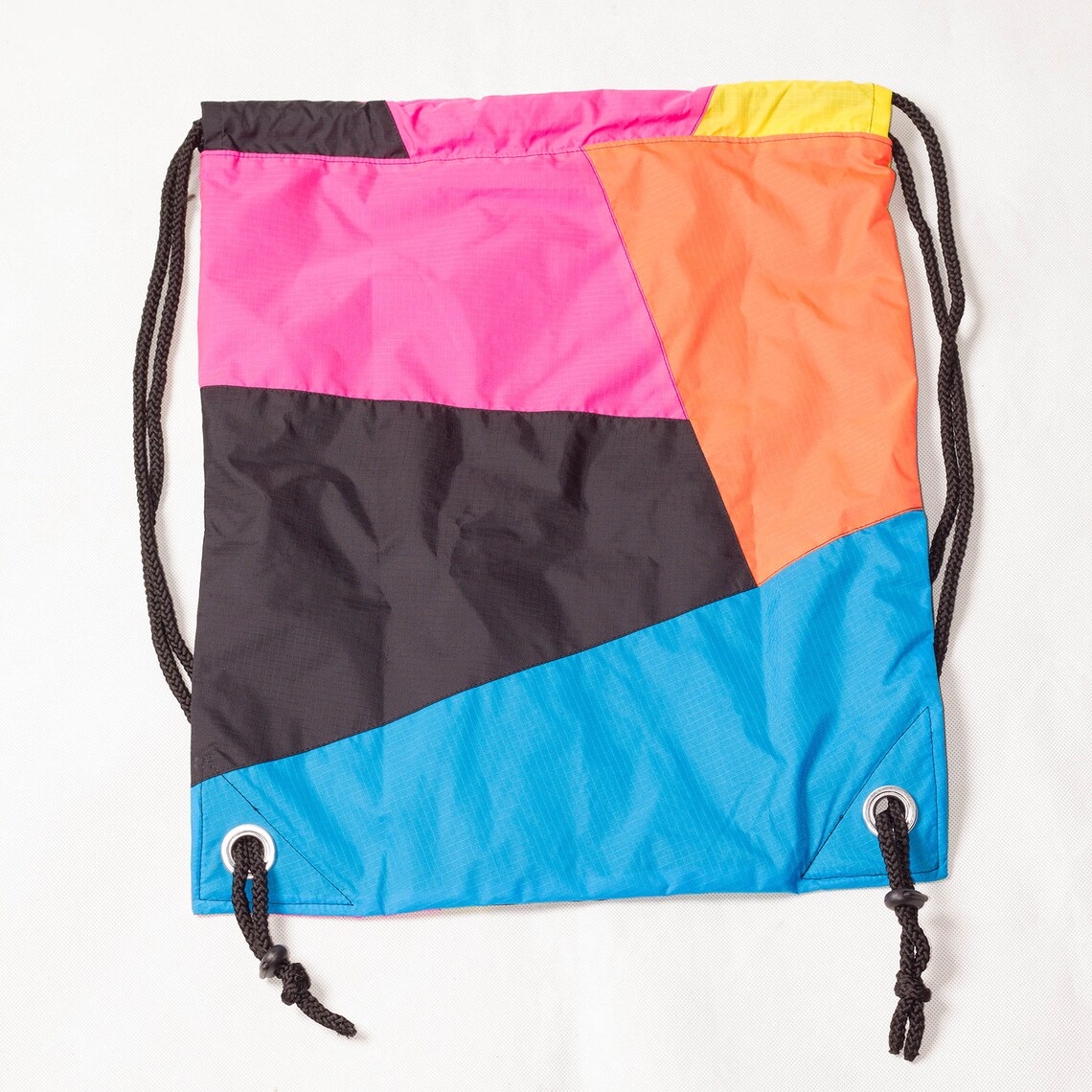 Geometric Patchwork Colorful Drawstring Waterproof Backpack - Etsy