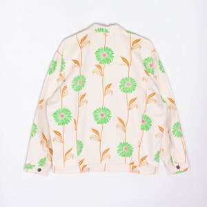 Daisy Floral Canvas Jacket, Vintage Print Denim Jacket, Spring Summer ...