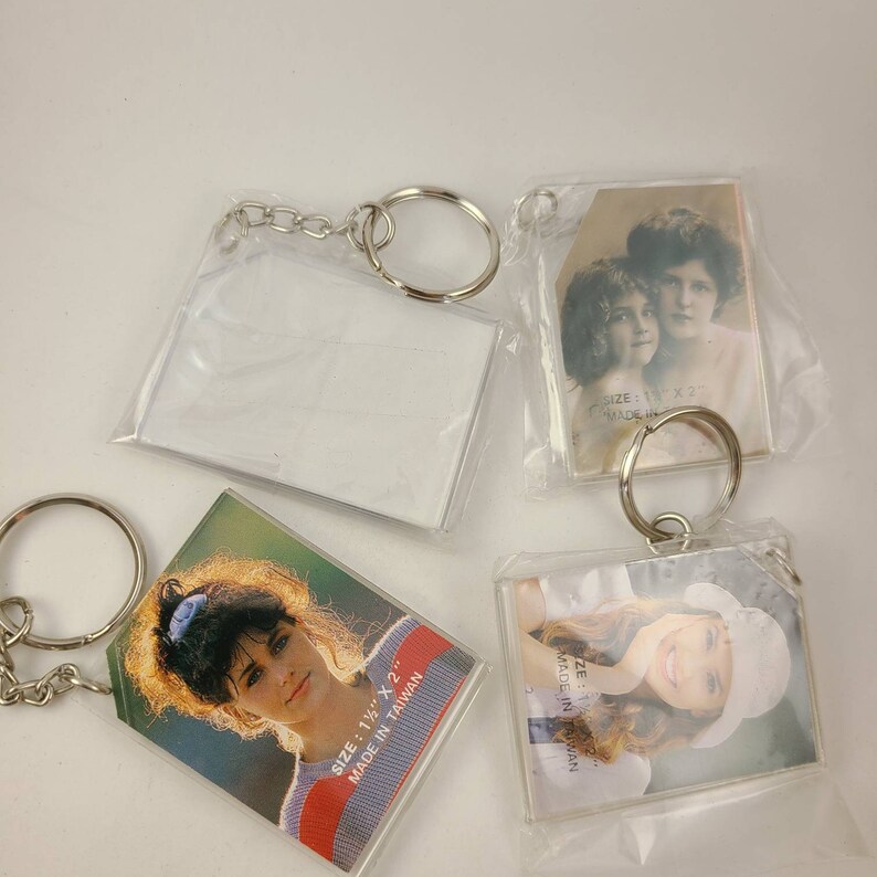 Vintage Key Chains Acrylic Clear Photo Keychain 90s - Etsy