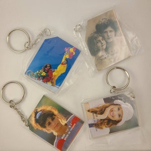 Vintage Key Chains- Acrylic Clear Photo Keychain- 90s Accessories - Etsy