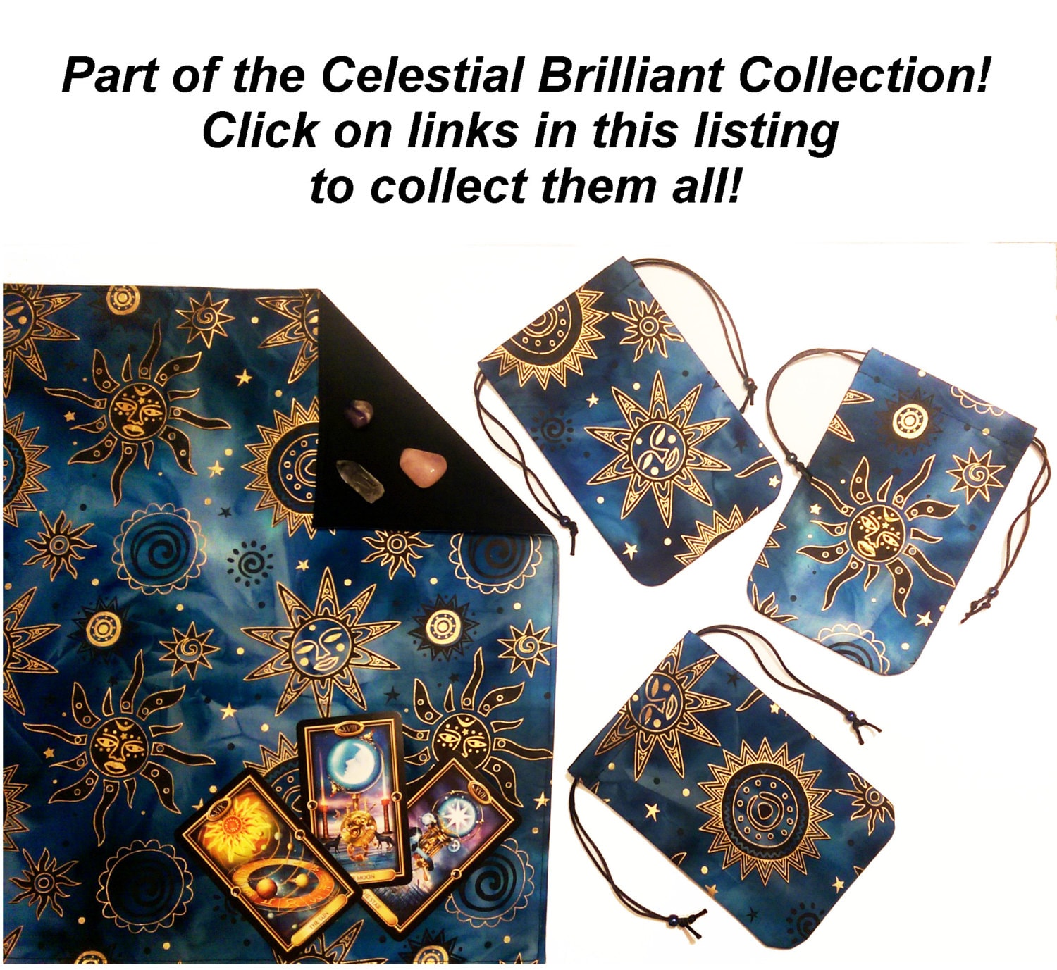 Tarot Altar Cloth Celestial Brilliant Batik With Velvet or - Etsy