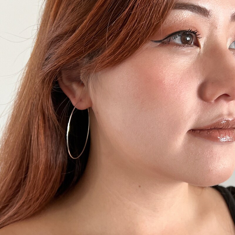 Thin Hoops - Etsy