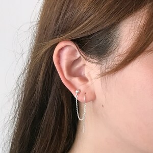 Double Piercing Earring - Second Hole Earrings - Thread Earrings - Pull ...