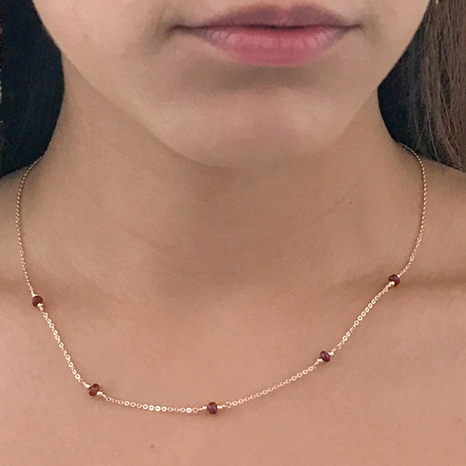 Genuine Ruby Necklace Silver or Gold July Birthstone - Etsy