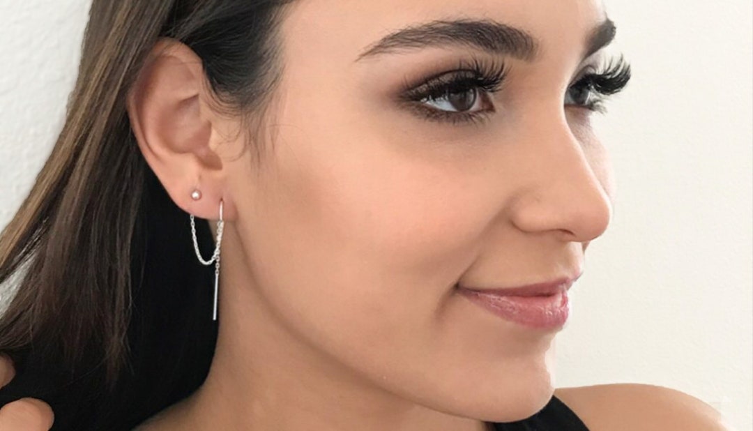 Double Piercing Earrings - Piercing Earring Set - Second Hole Earrings ...
