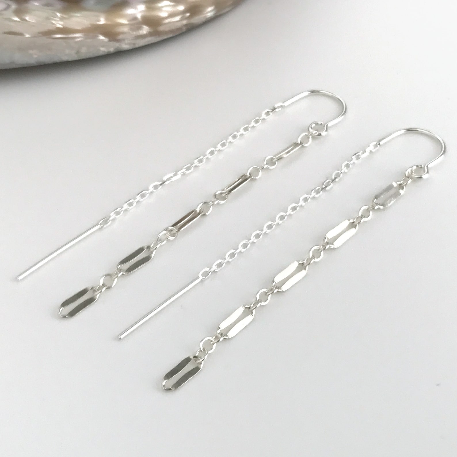 Threader Earrings Gold or Silver Long Chain Earrings for - Etsy